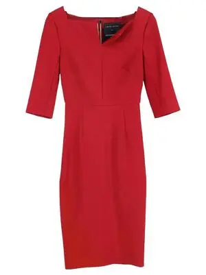 Roland Mouret Crepe Midi Dress - Red