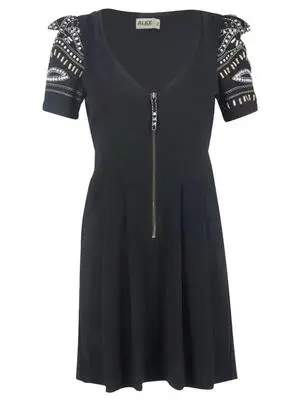 TEMPERLEY LONDON Ghana Puff-sleeve Mini Dress - Black