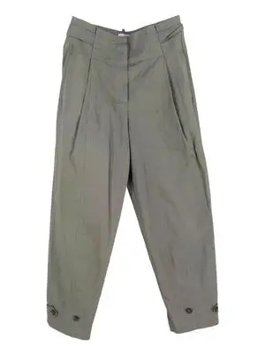 Brunello Cucinelli Pleated Trousers With Button Detailing - Grey