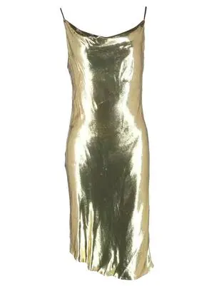 PETAR PETROV Alena Draped Midi Dress - Gold