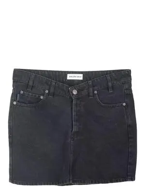 Balenciaga Denim Mini Skirt - Black