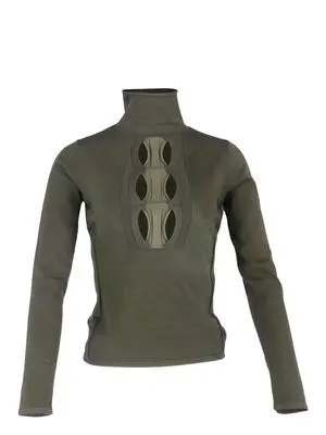 DION LEE Cut-out Turtleneck Long-sleeve Top - Green
