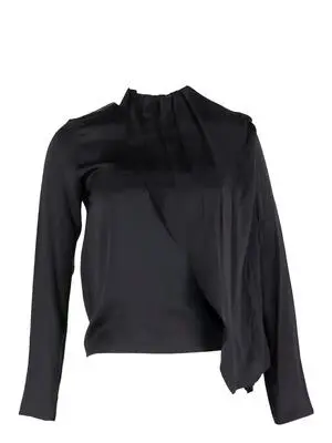 DODO BAR OR Berna Silk Draped Scarf Blouse