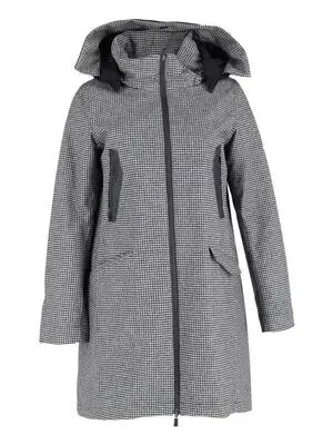 Herno Houndstooth Zip-up Coat - Grey