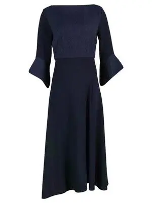 Roland Mouret Bateau-neckline Midi Dress - Blue