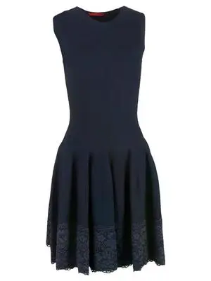 Carolina Herrera Lace-trimmed Midi Dress - Blue