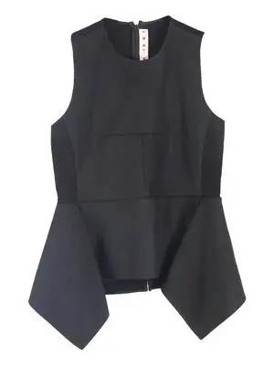 Marni Peplum Sleeveless Top - Black