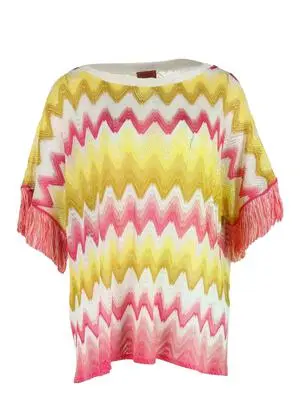 Missoni Zigzag-pattern Fringe-detail Blouse - Yellow