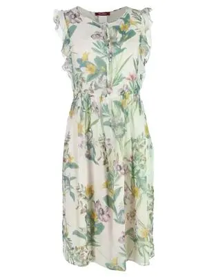 Max Mara Floral-print Midi Dress - Neutrals