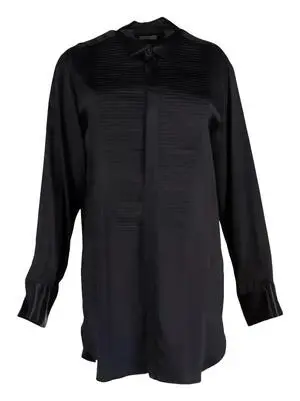 Bottega Veneta Textured-panel Silk Shirt - Black