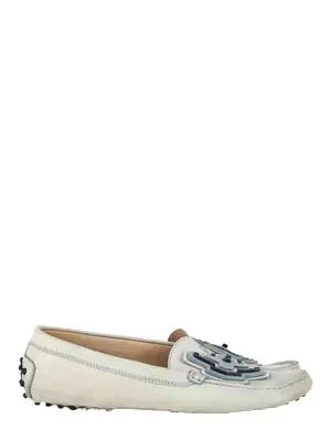 TOD'S Nubuck Appliqué-detail Loafers - Neutrals