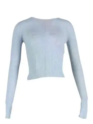 LANVIN Ribbed Long-sleeve Sweater - Blue