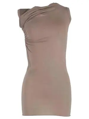Rick Owens Draped One-shoulder Dress - Brown