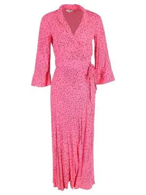 GANNI Barra V-neck Maxi Dress - Pink