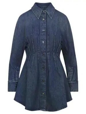 Givenchy Buttoned Denim Mini Dress - Blue