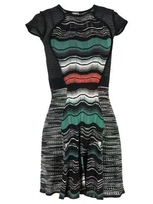 Missoni Wave-pattern Knitted Mini Dress - Black