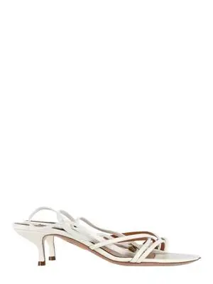 AQUAZZURA Roy 50 Leather Sandals - White
