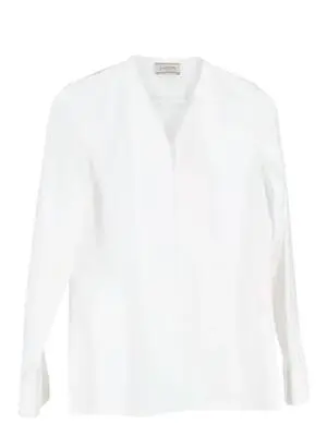 LANVIN V-neck Long-sleeve Blouse - White