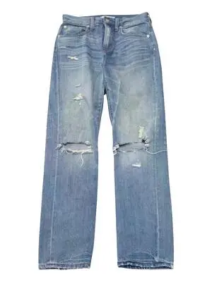 Madewell Denim Distressed Trousers - Blue