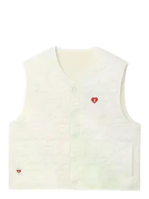 A BATHING APE Quilted Gilet With Heart Appliqu - Neutrals