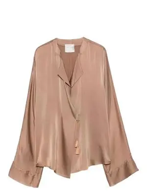 FORTE_FORTE Tassel-detail Blouse - Brown