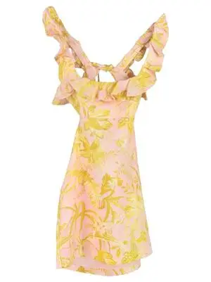 Zimmermann Floral-print Mini Dress - Pink