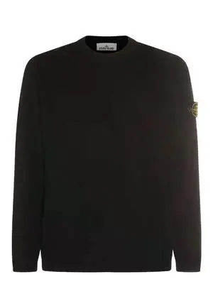 Stone Island Logo Patch Crew-neck Sweater - Black