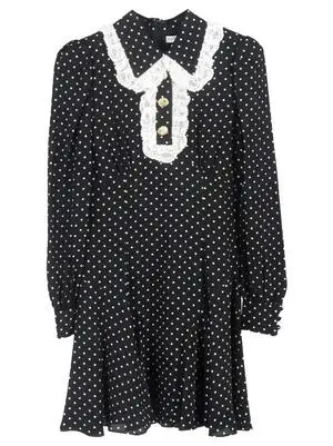 Alessandra Rich Polka-dot Mini Dress - Black
