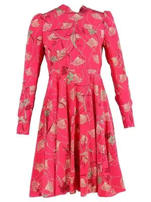 Valentino Garavani Crepe Floral Print Dress - Pink