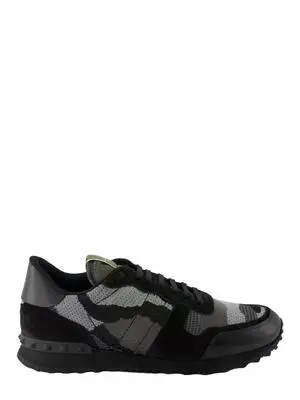 Valentino Garavani Rockrunner Camouflage Sneakers - Black