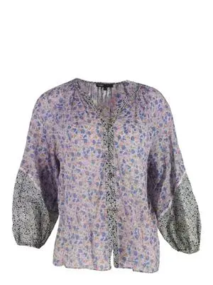 Maje Floral-print Blouse - Purple