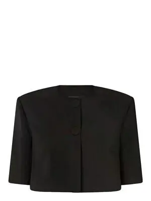 Pinko Buttoned Cropped Jacket - Black