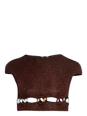 Oseree Ring Cut-out Top - Brown