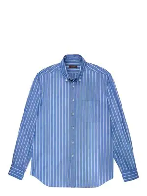 GLANSHIRT Striped Poplin Shirt - Blue