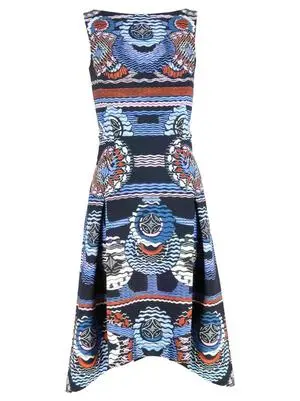 PETER PILOTTO Printed Flared Midi Dress - Blue