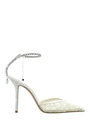 JIMMY CHOO Saeda Crystal-embellished Pumps - White