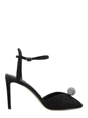 JIMMY CHOO Crystal-embellished Heeled Sandals - Black