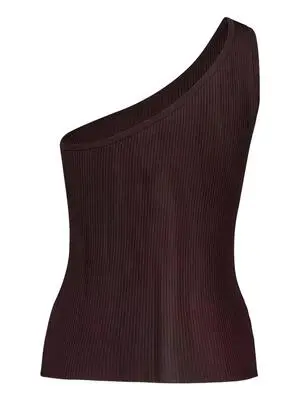 Zimmermann One-shoulder Ribbed Tank Top - Brown