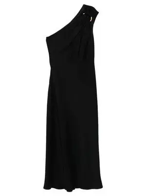 Max Mara One-shoulder Draped Maxi Dress - Black