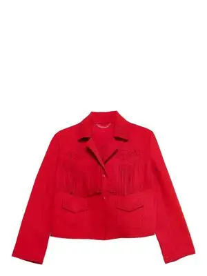 Ermanno Scervino Fringe Laser-cut Jacket - Red