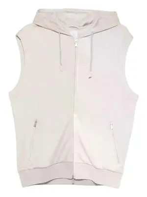 Eleventy Hooded Zip-up Vest - Neutrals
