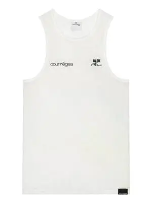 COURREGES Logo Graphic Tank Top - White