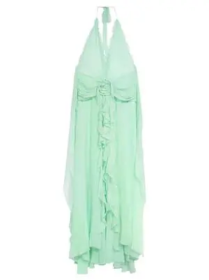 Blumarine Georgette Halterneck Dress - Green