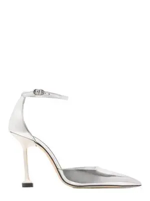 STUART WEITZMAN Ankle-strap Leather Pumps - Silver
