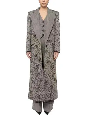 NISSA Sequin-embellished Coat - Grey