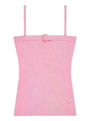 COURREGES Buckle Rib Top - Pink