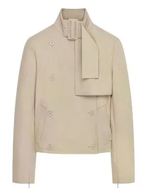 COURREGES Buckle-detail Button Trench Jacket - Neutrals