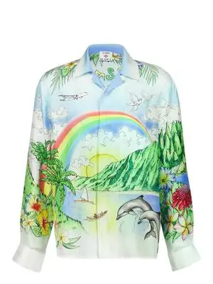 Casablanca Aloha Long-sleeve Shirt - White