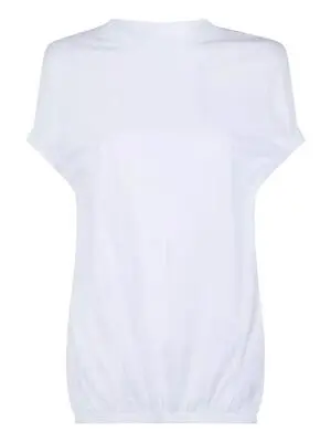 Liviana Conti Gathered Hem T-shirt - White