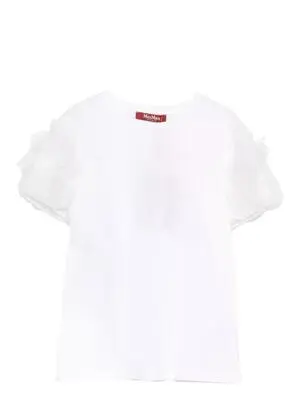 Max Mara T-shirt With Ruffled Sleeves - White